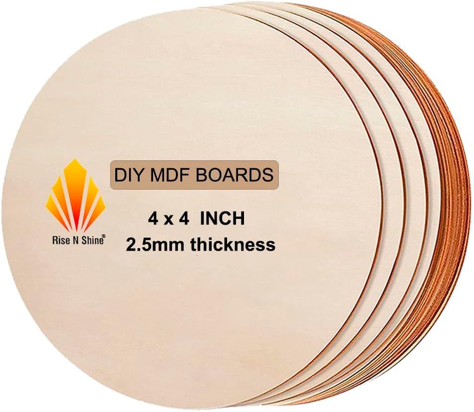 Amazon.com: Round Circle MDF Pine Wood 2.5mm Thick 4 inch MDF Board for ...