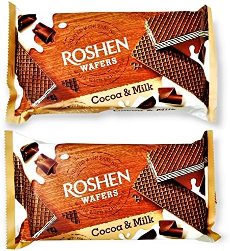 Amazon.com: Roshen Crispy Flavorful Cocoa & Milk, Cocoa Wafers Layered ...