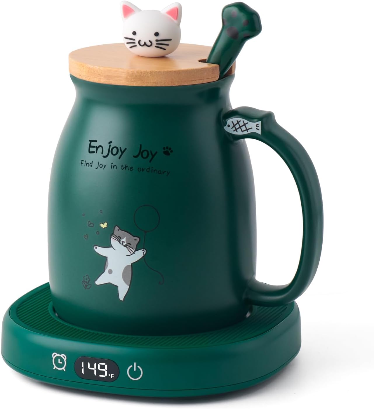 Amazon.com: Bsigo Cute Cat Mug Set & Electric Smart Mug Warmer for Home ...