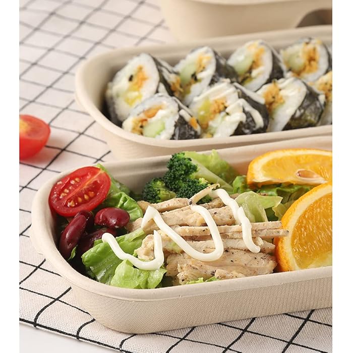 Buy XIAOHONG 50 Pack Biodegradable Food Containers, Compostable Food ...