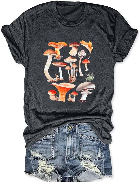 Camisa de hongos para mujer, playera clásico con gráficos de hongos ...