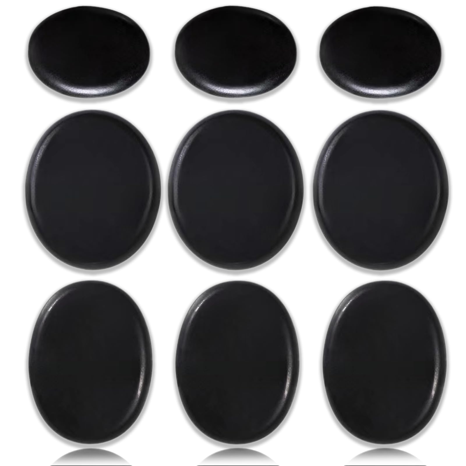 EUDUQ 9-Piece Hot Stone Massage Set, Basalt Massage Stones, Large Hot ...
