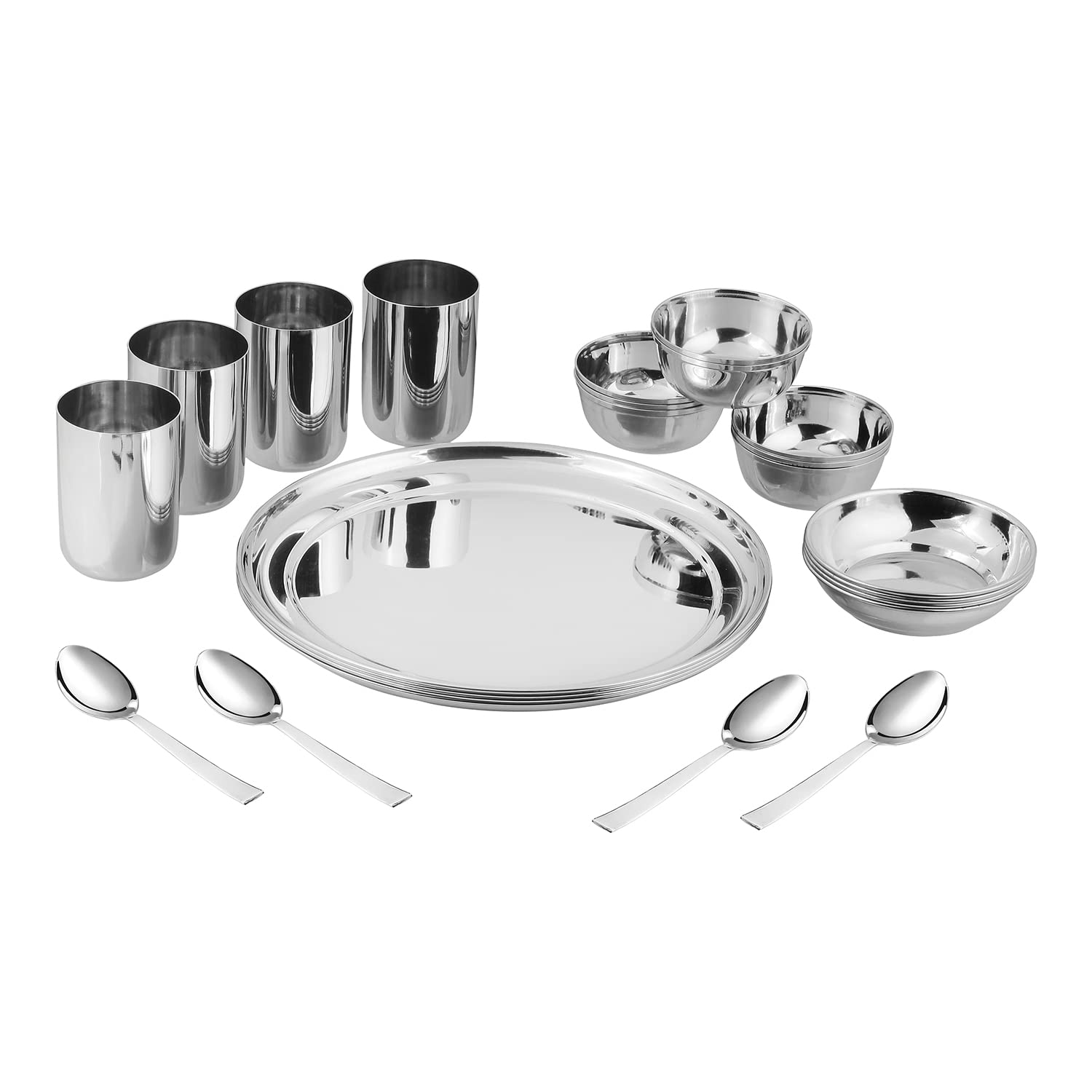 Kraft Princess Premium Stainless Steel Dinner Set of 24 Pcs | Heavy ...