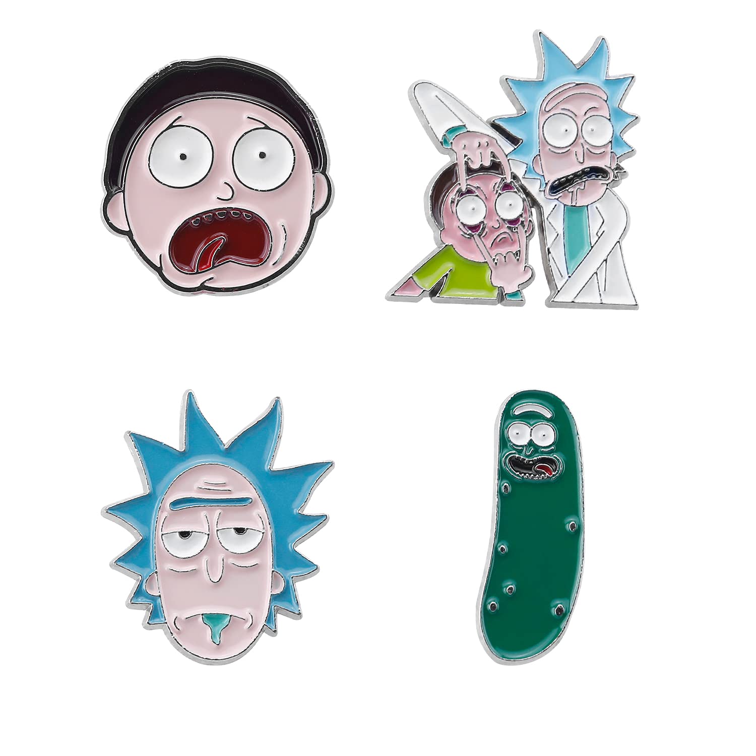 Buy Rick and Morty Pins Pickle Rick Morty Enamel Lapel Pins Cartoon ...