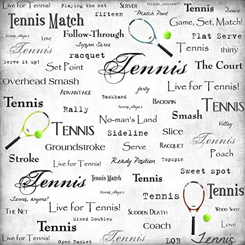 Amazon.com: Tennis 14690 Live for 12 Inch x 12 Inch Scrapbook Paper - 1 ...