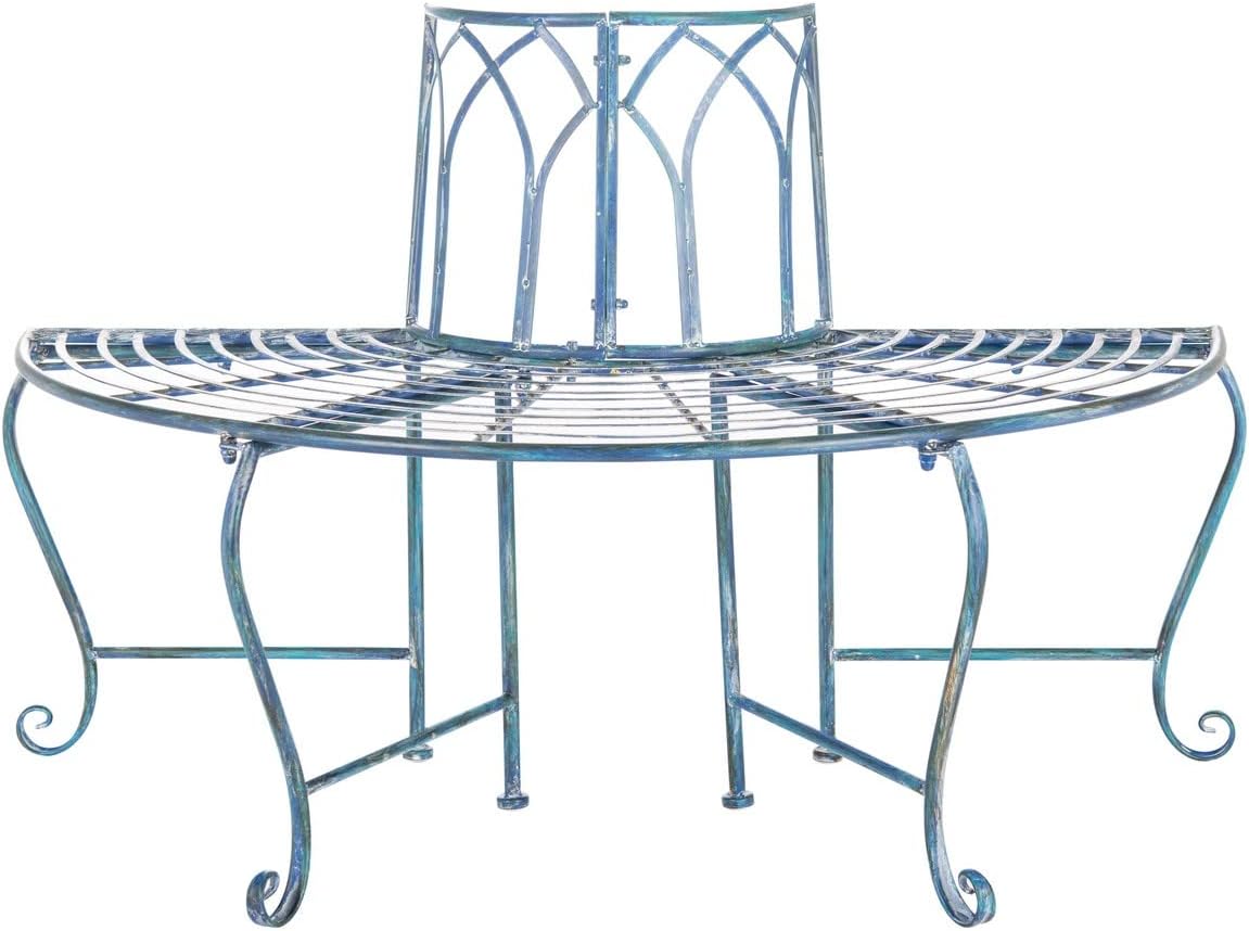 Amazon.com : Mingyall Metal Curved Fire Pit Bench Set of 4, Outdoor ...
