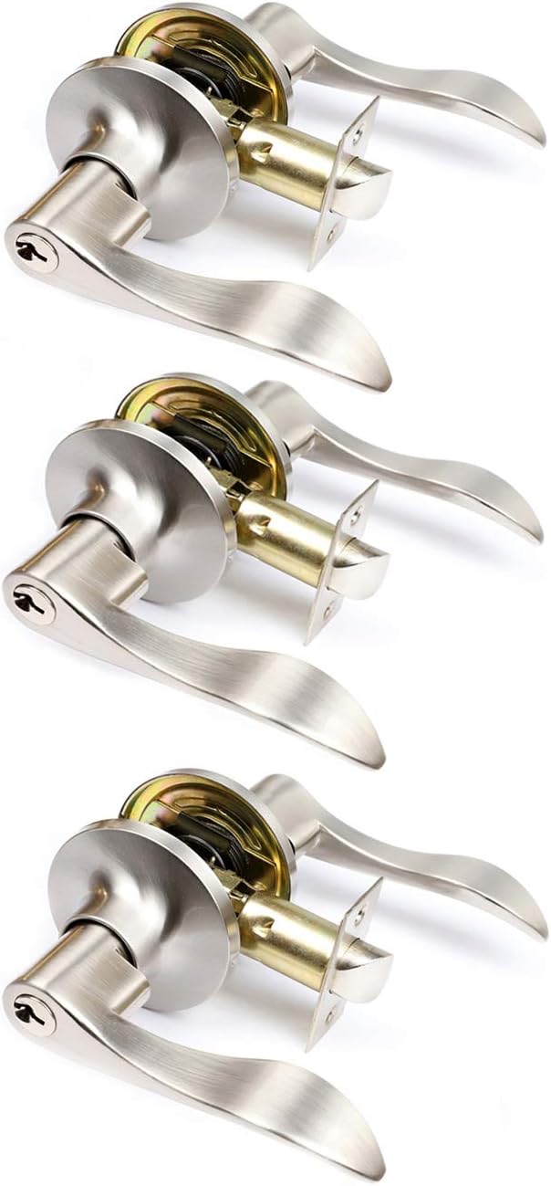 TOGU 3pcs Front Door Lever Handle Lockset Door Knob Door Leverset for ...