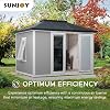 Amazon.com: Sunjoy Office Shed for Outdoor, Tiny House 10'x12.6' She ...