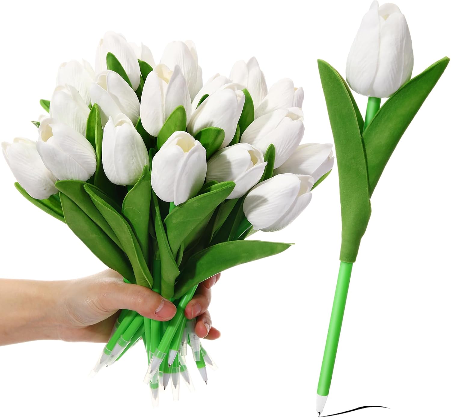 Amazon.com : Glitinsel 24 Pcs Tulip Flower Pens gifts, Artificial ...