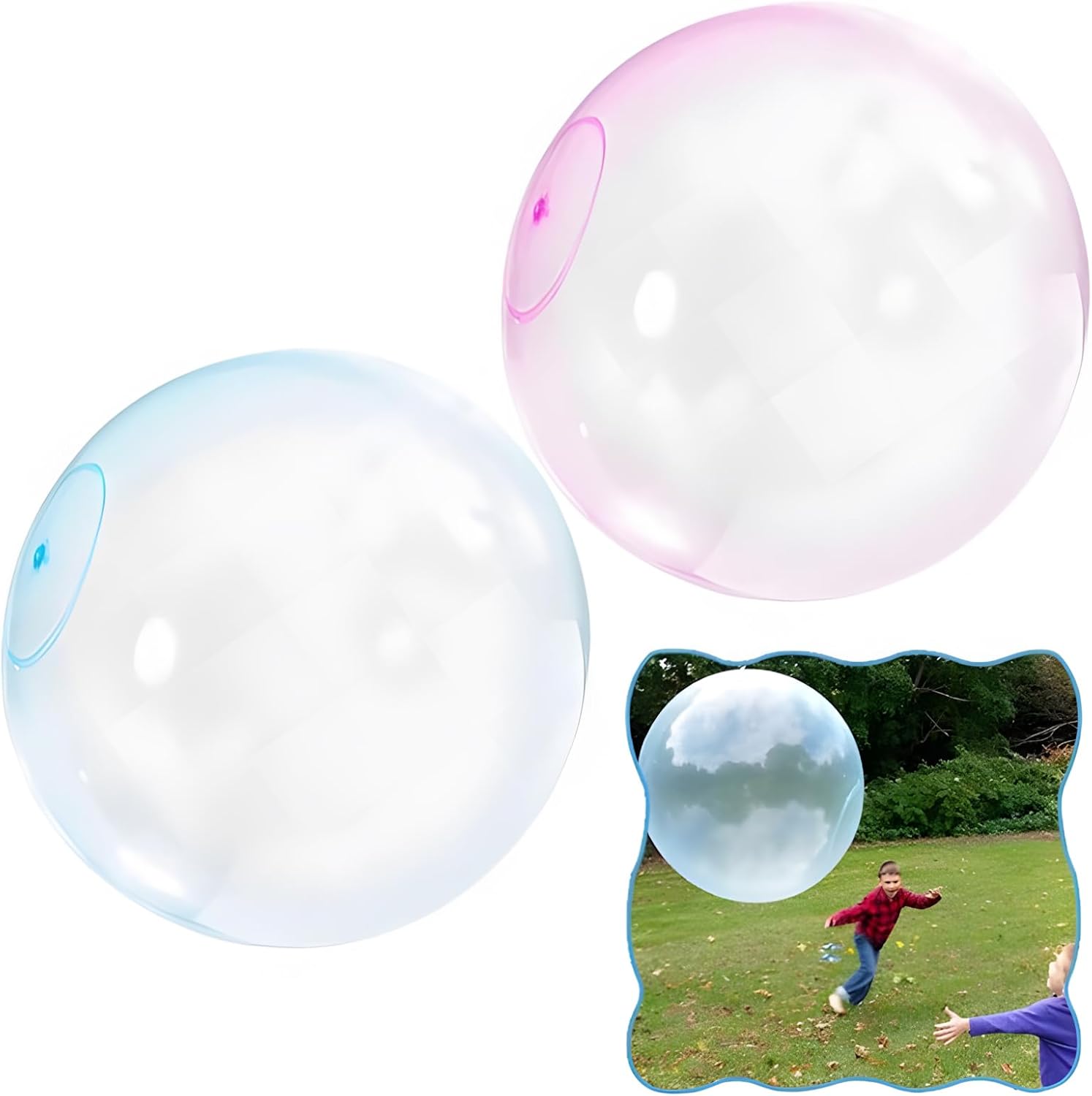 Bubble Ball, Super Bubble Ball, 2 Giant Inflatable Balls Up To 70Cm ...