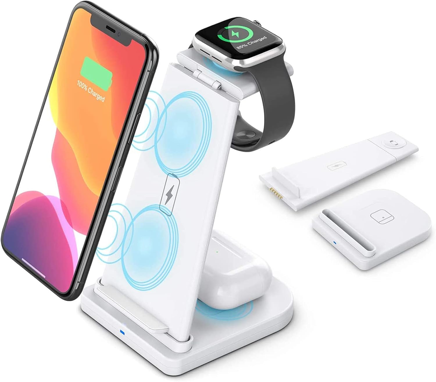 Amazon.com: 3 in 1 Wireless Charging Station, QBA Foldable Wireless ...