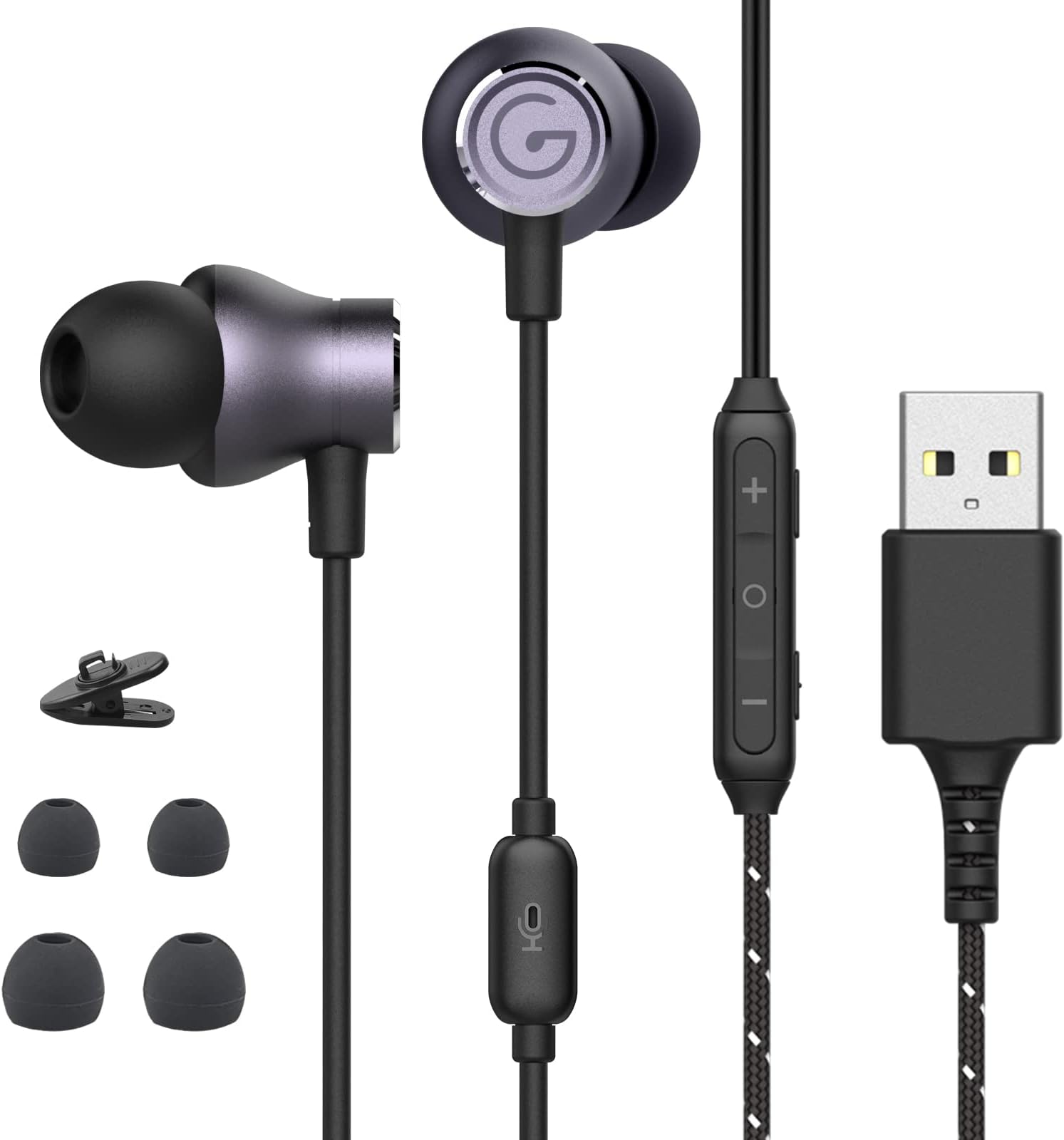 Amazon.com: GEVO USB Earbuds Headset with Microphone for PC, Earphones ...
