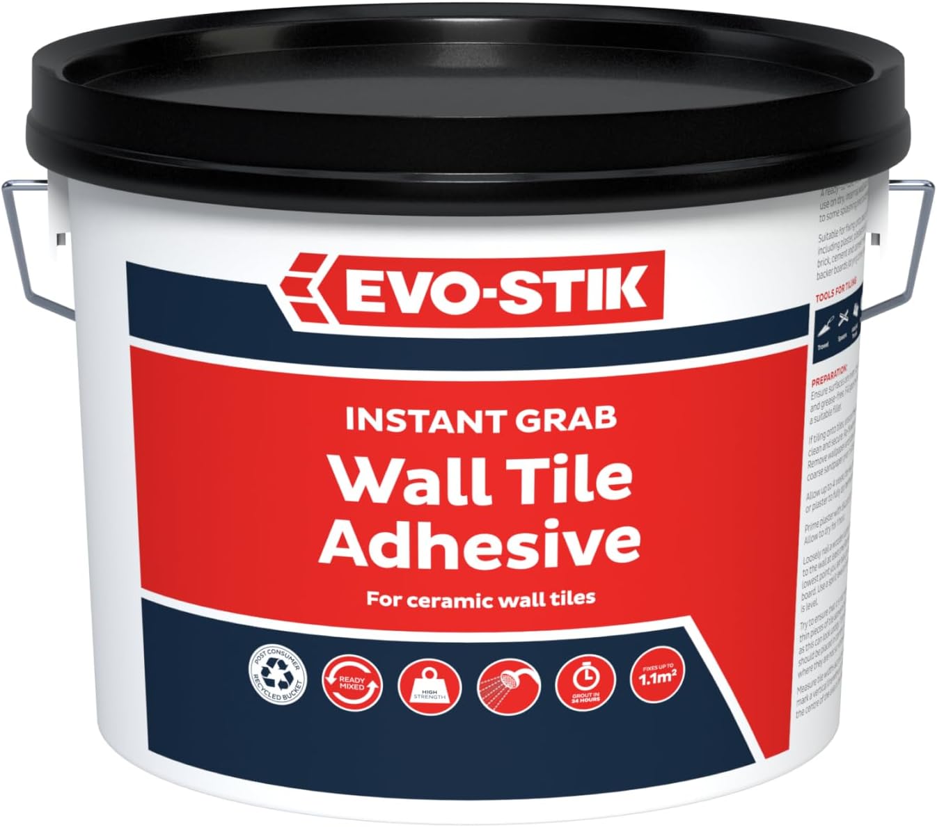 Evo Stik Wall Tile Adhesive Instant Grab Economy Size : Amazon.co.uk ...