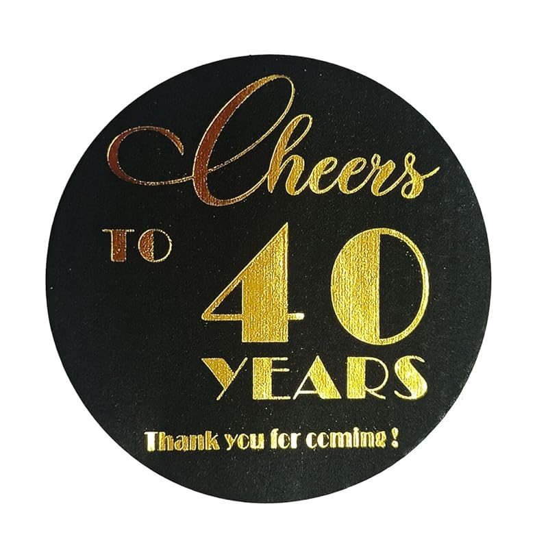 Amazon.com: Cheers to 40 Years Birthday&Anniversary Black & Real Gold ...