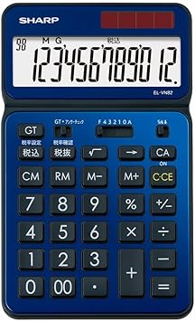 Amazon.co.jp: シャープ 電卓50周年記念モデル ナイスサイズモデル ブルー系 EL-VN82-AX : 文房具・オフィス用品