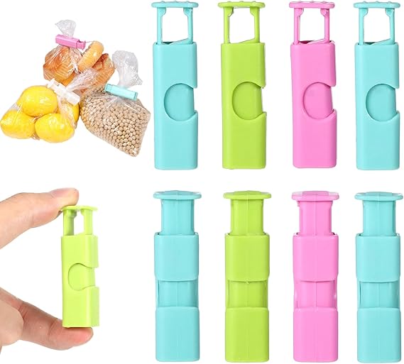 Amazon.com: 8 Pcs Snack Bag Sealer Chip Clips Plastic Sealing Clip ...