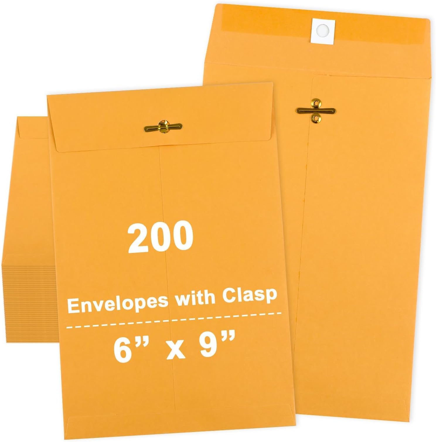 Amazon.com : gisgfim 200 Pcs 6 x 9 inch Clasp Envelopes with Gummed ...