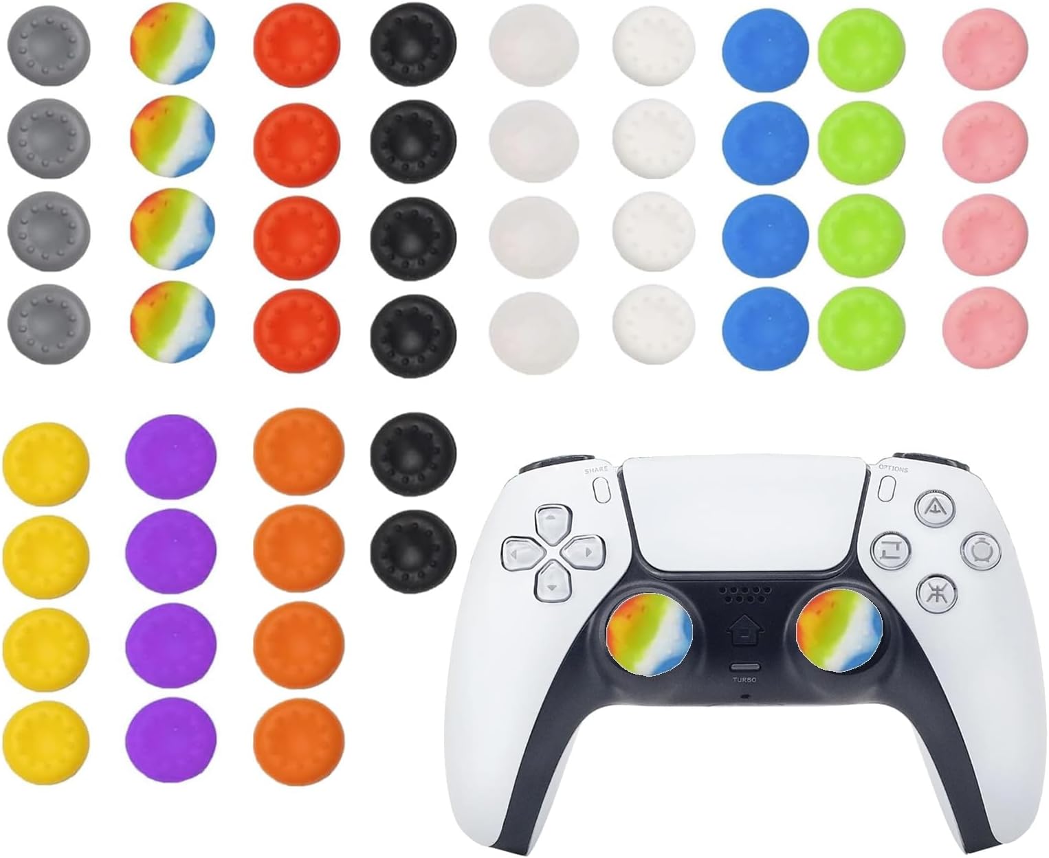 Amazon.com: 2PCS Joystick Cap Silicone Rubber Thumb Stick Grip Caps for ...