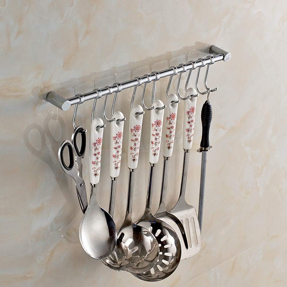 PetHot Kitchen Utensil Hanging Rack with 12 Hooks Kitchen Wall Mounted ...
