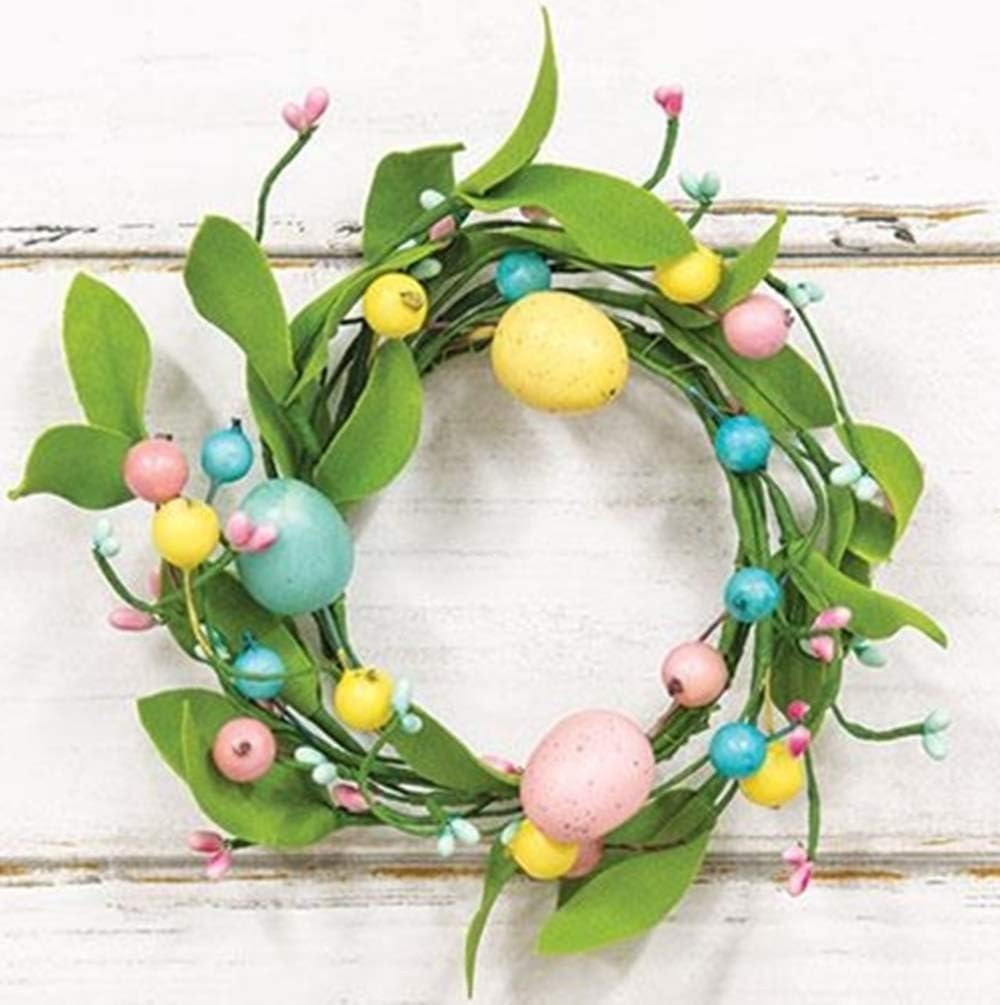 Amazon.com: Ipetboom Easter Candle Rings Wreaths: 2Pcs Spring Egg and ...