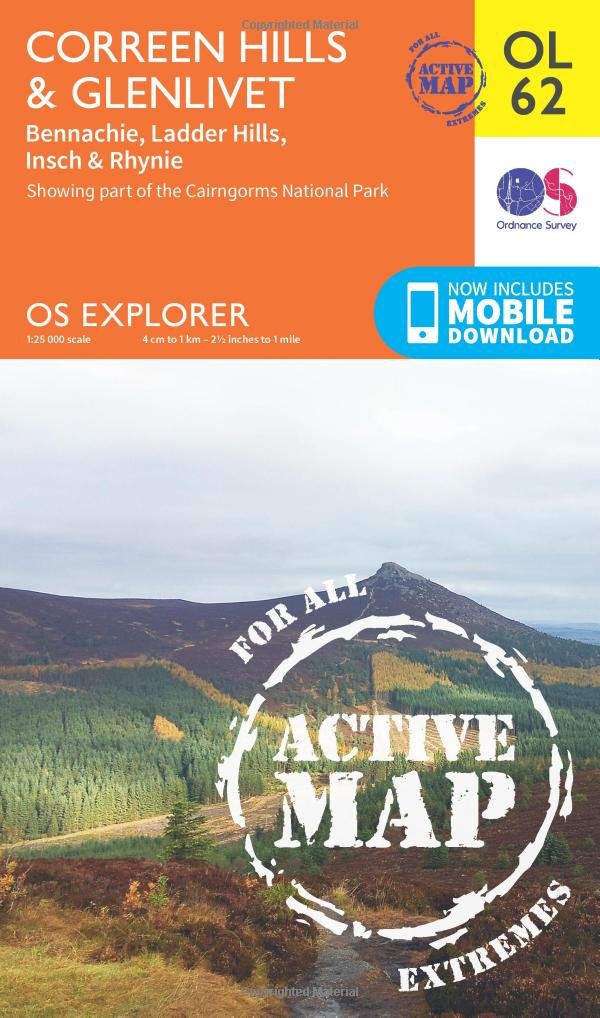 Coreen Hills & Glenlivet Map | Weatherproof | Bennachie, Ladder Hills ...
