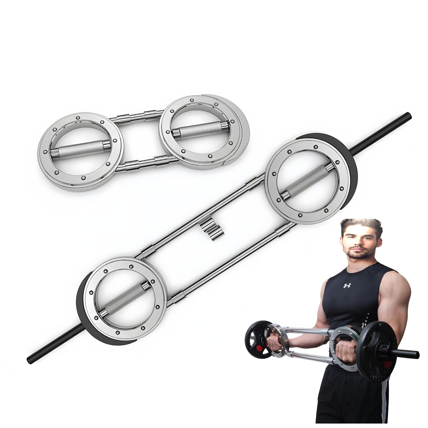 Snapklik.com : 4 In 1 Universal Barbell Burn Machine, Ab Rollers ...