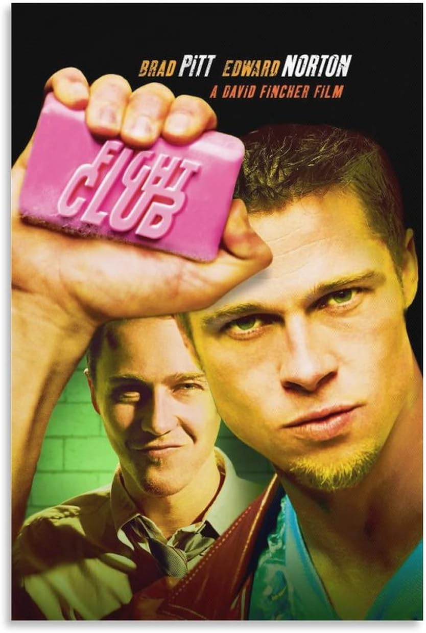Amazon.com: HGIIOOOGY Fight Club Movie Poster 1 Wall Art Canvas Print ...
