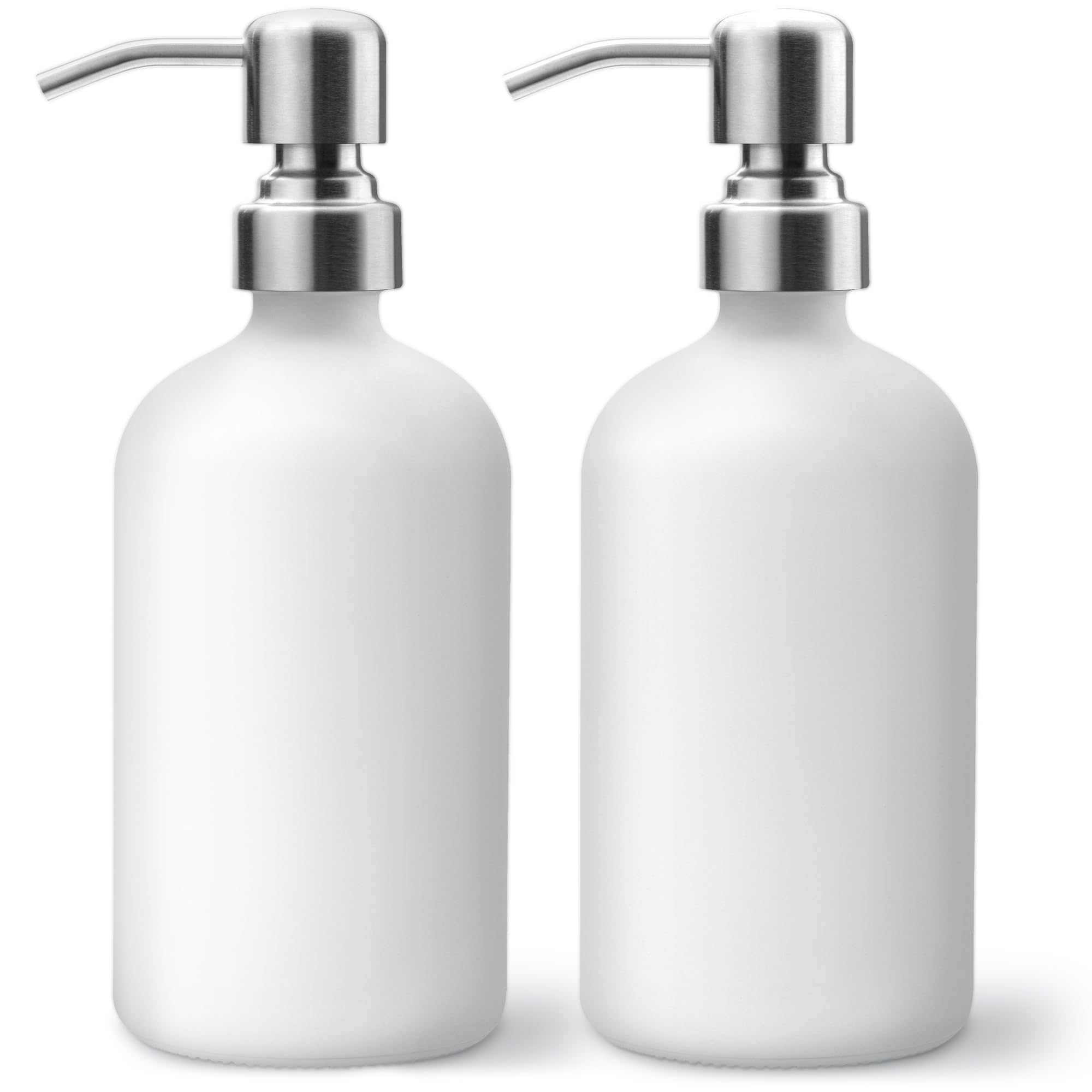 LavaPop Soap Dispenser Set (2 Pack, White), Stylish Glass Bottles w ...