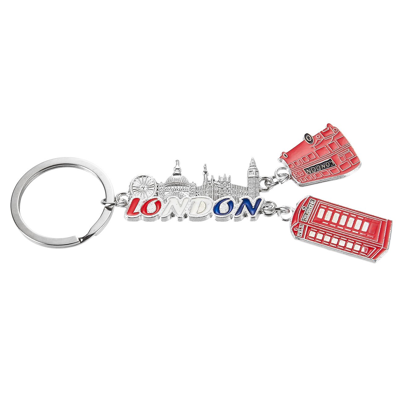 London Keychains - 6-Pack Souvenir Key Rings, 6 Assorted Designs ...