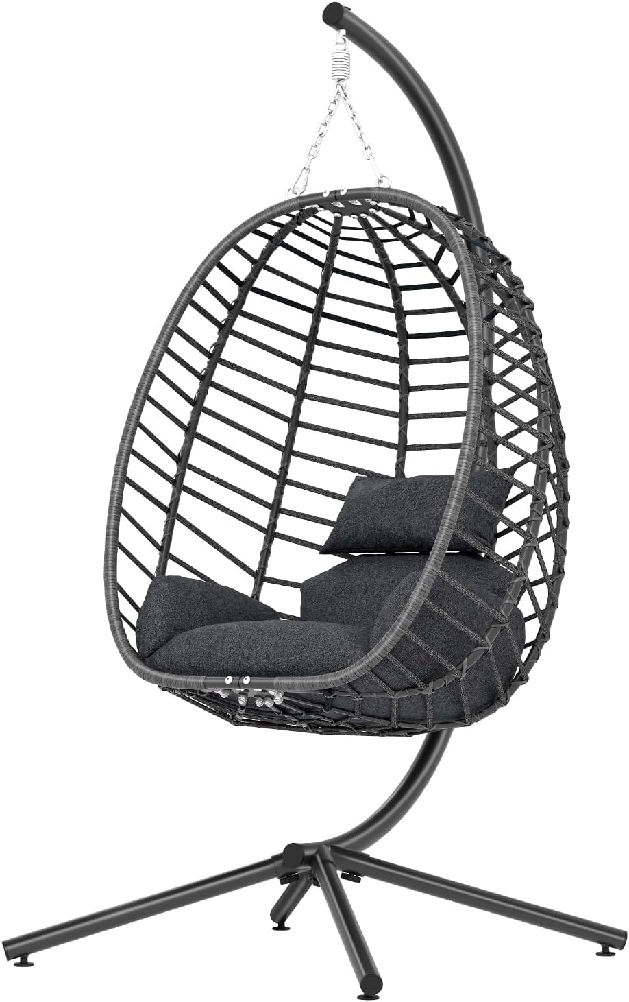 Amazon.com: SWITTE Egg Swing Chair with Stand, Outdoor Patio Hanging ...