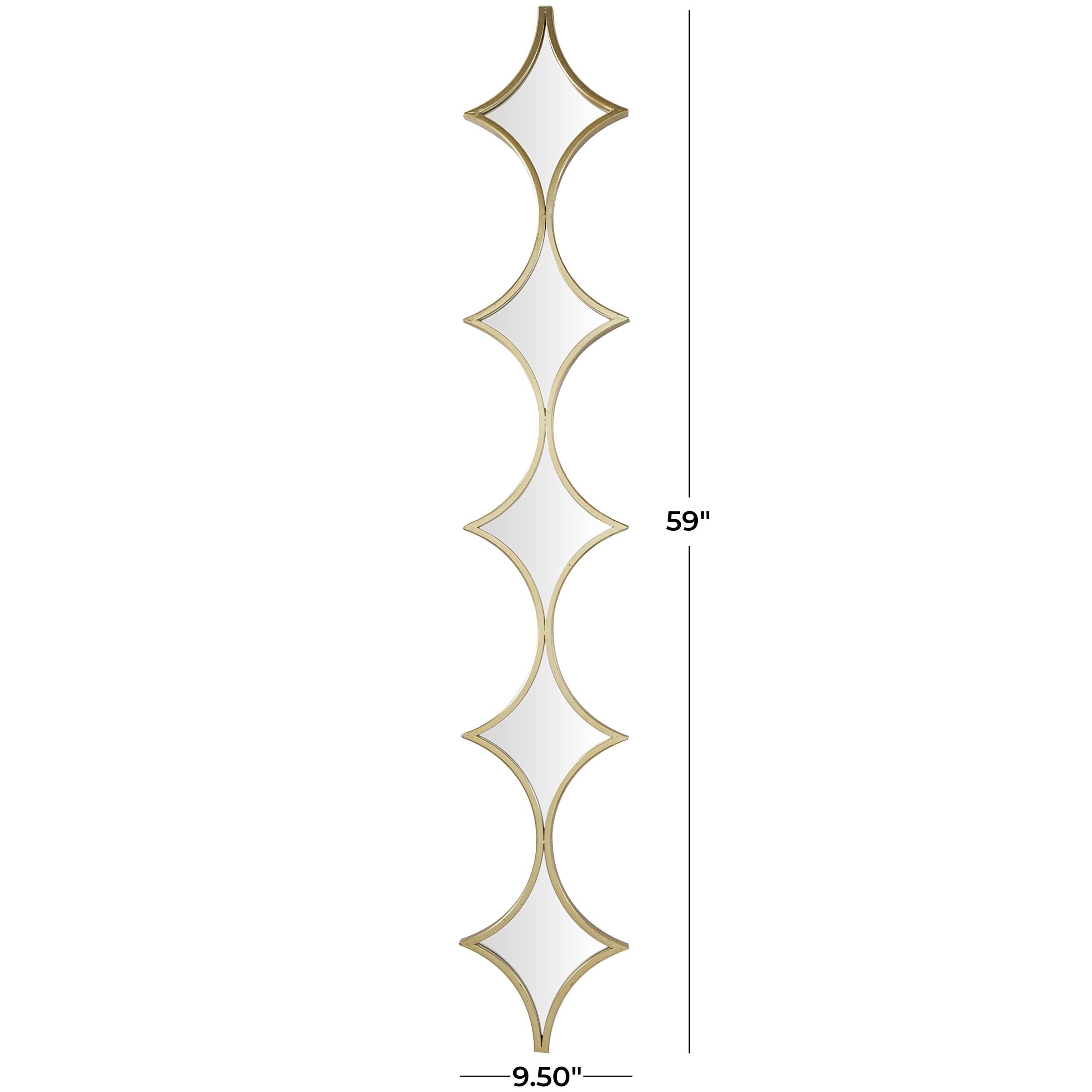 Deco 79 Metal Slim Stacked Chain 5 Layer Wall Mirror with Diamond ...
