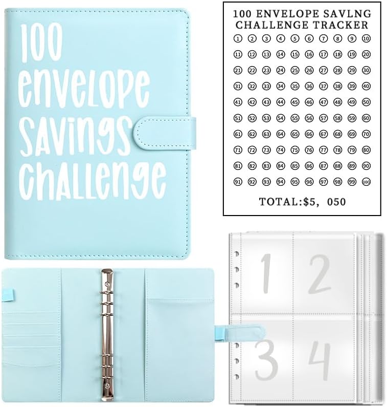 Amazon.com : Luweoxy 100 Envelope Challenge Binder Money Saving Binder ...