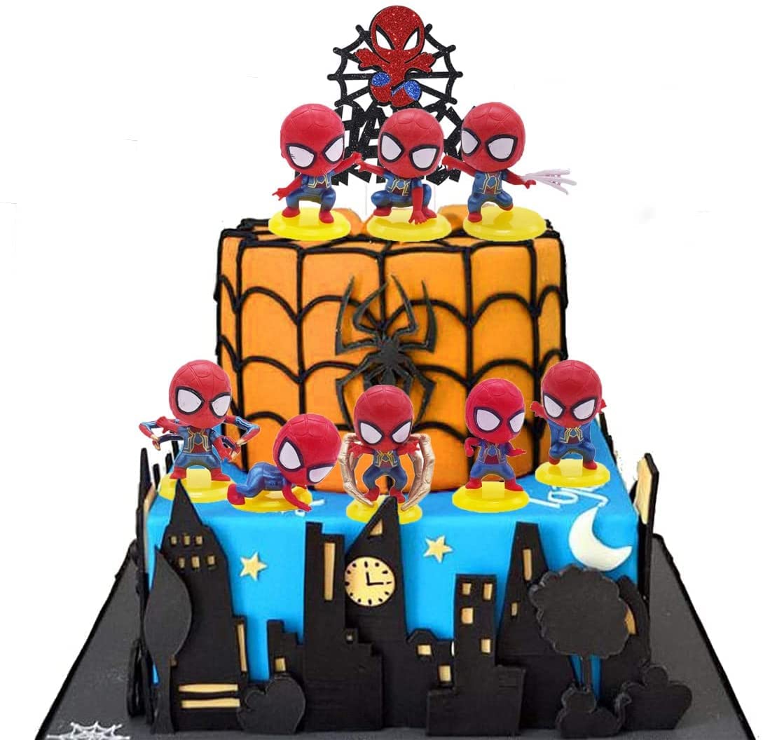 8pcs Spiderman Cake Toppers Cake Toppers Figures Action Figures Set ...