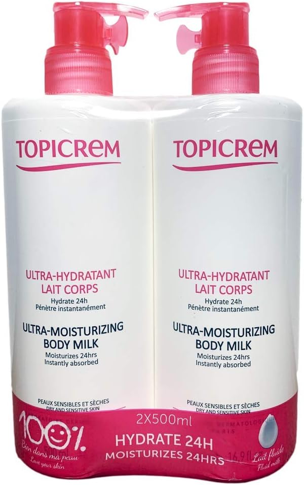 Amazon.com : Topicrem Ultra-Moisturizing Body Milk 2 x 500ml : Beauty ...