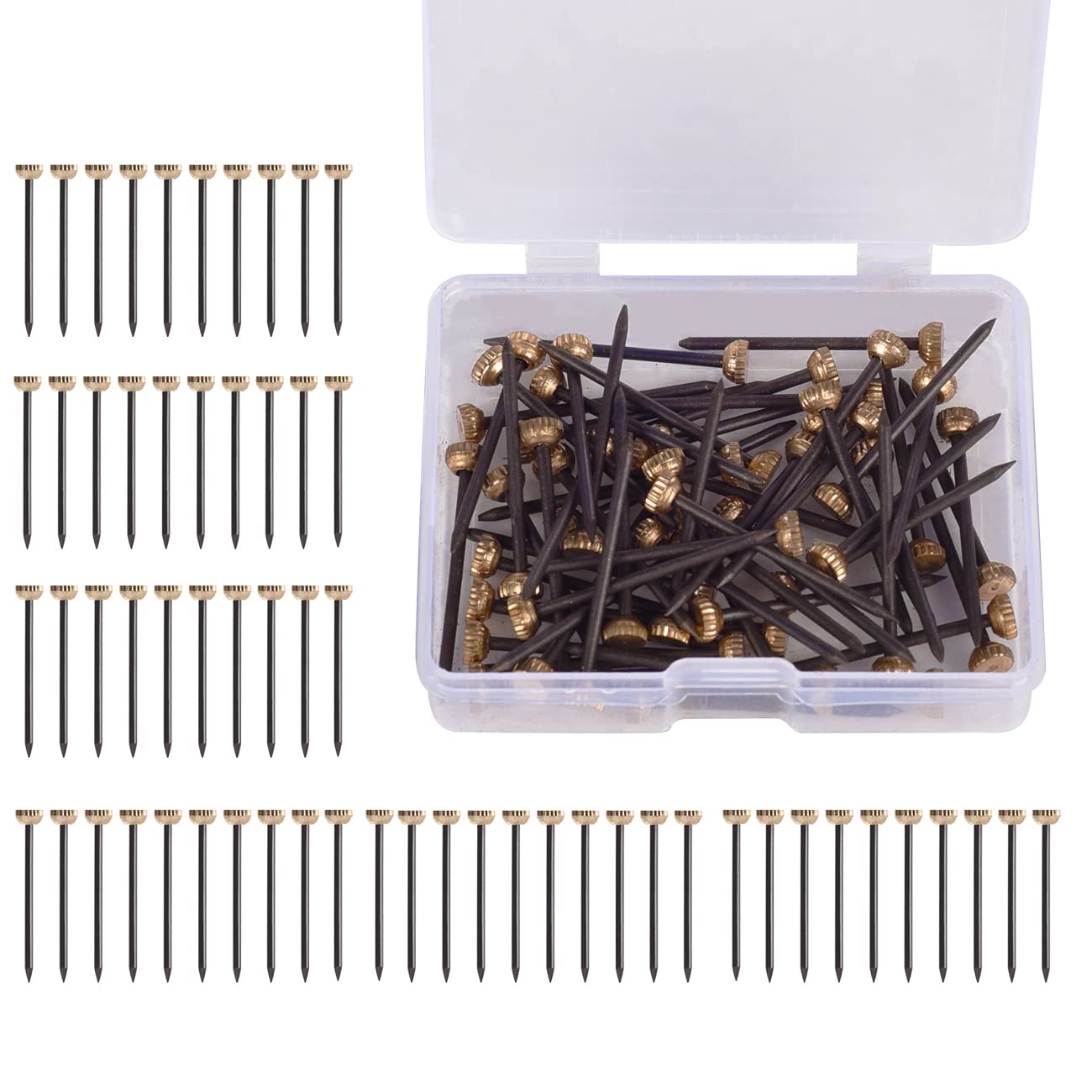 60Pcs Picture Hanging Nails 30 Lbs Brass Head Nails for Hanging ...