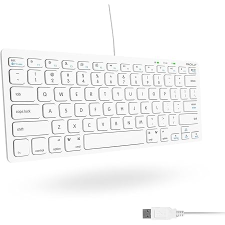 Amazon.com: Macally Small Wired Keyboard for Mac and Windows - 78 ...