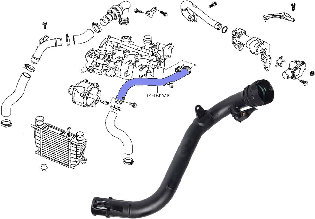 Cube/Juke / NV200 / NV200 EVALIA Turbo Intercooler Tuyau (référence OEM ...