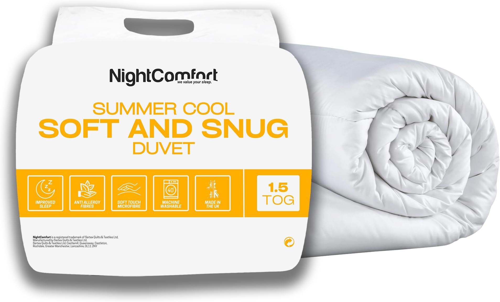 Night Comfort Soft & Snug Anti-Allergy 7.5 Tog Microfibre Duvet ...