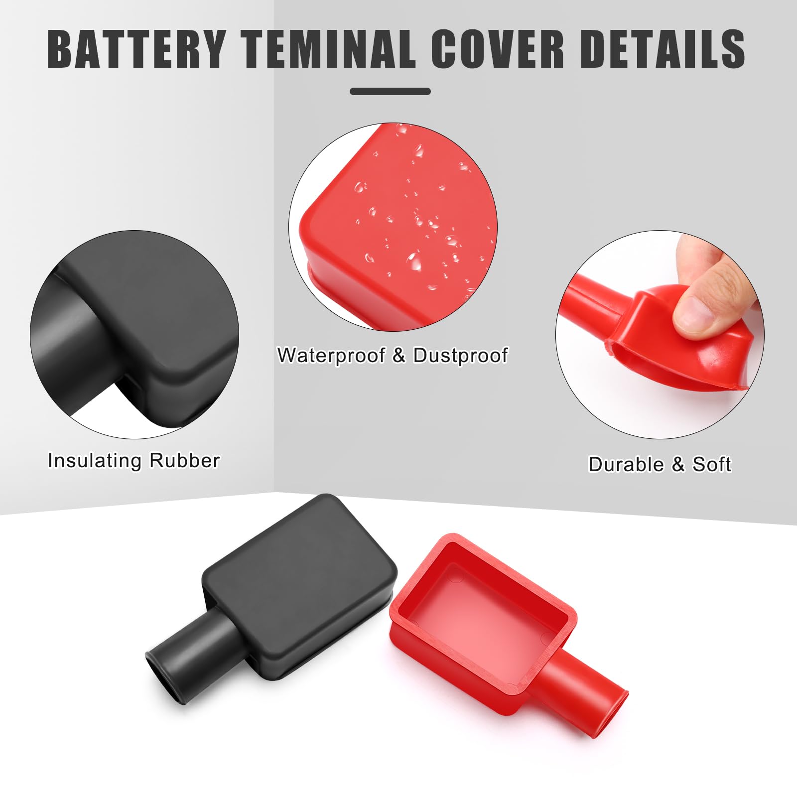 Snapklik.com : 20PCS Battery Terminal Covers, Red And Black Battery ...