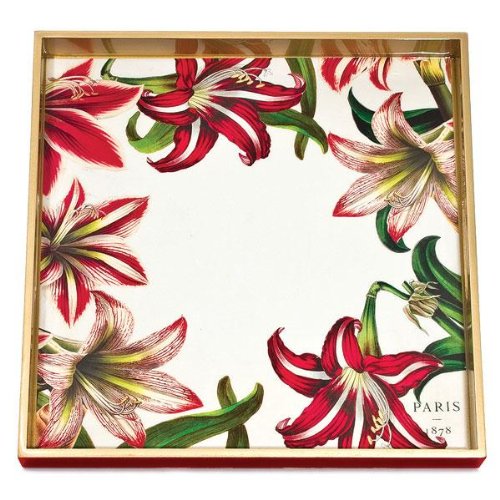 Michel Design Works Square Wooden Tray, Amaryllis, 12-1/2-Inch : Amazon ...