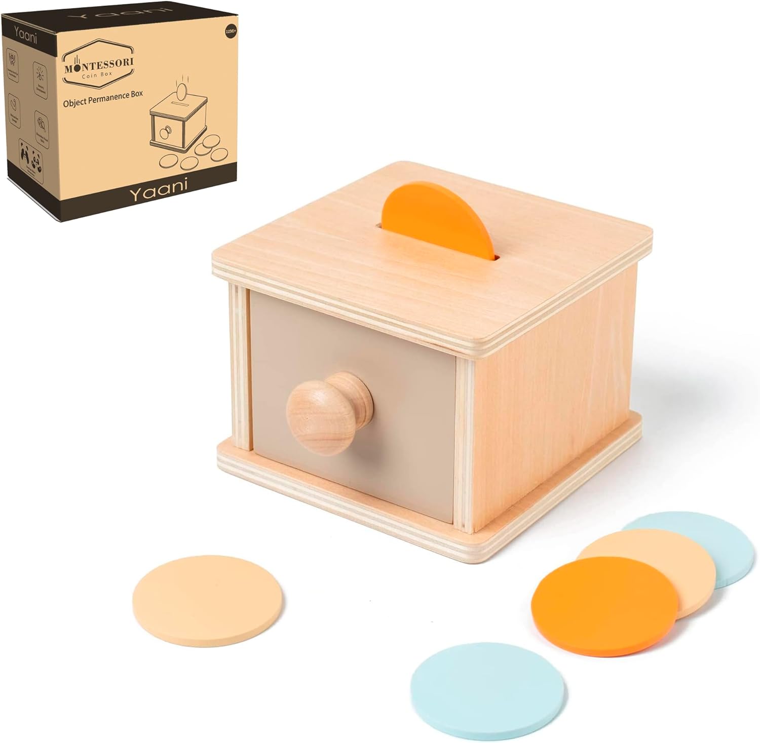 YAANI Montessori Coin Box, Imbucare Box, Object Permanence Box ...