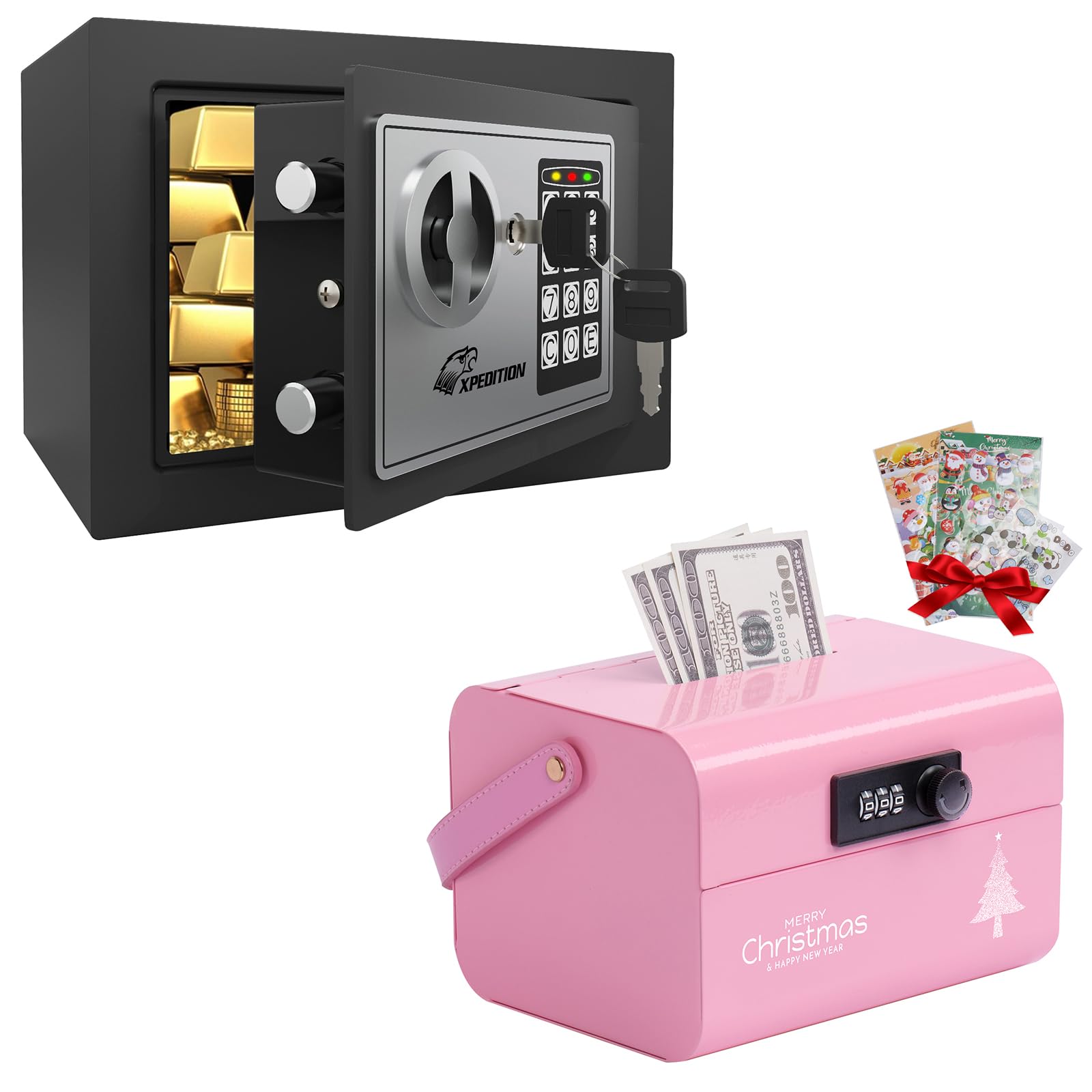 Amazon.com: 【Discount Package】Small Money Safe Box for Home,Mini Safe ...