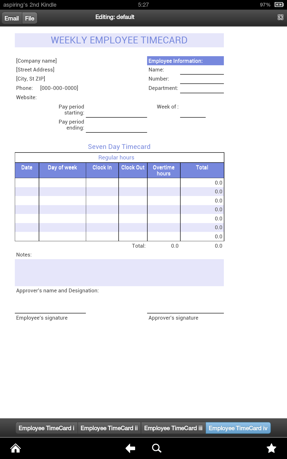 Employee Timecards - App on Amazon Appstore