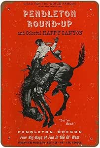 Amazon.com: JUANZD Pendleton Round Up Rodeo Vintage Poster Novelty Hot ...
