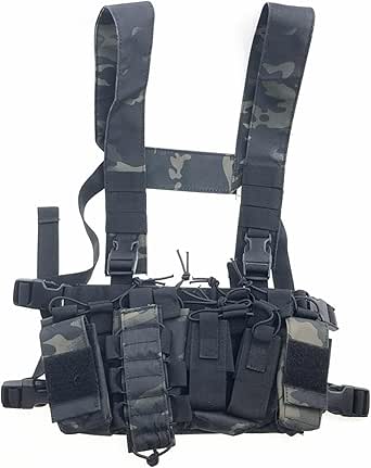Tactical Chest Rig Bag Radio Harness Front Pouch Holster Military Vest ...
