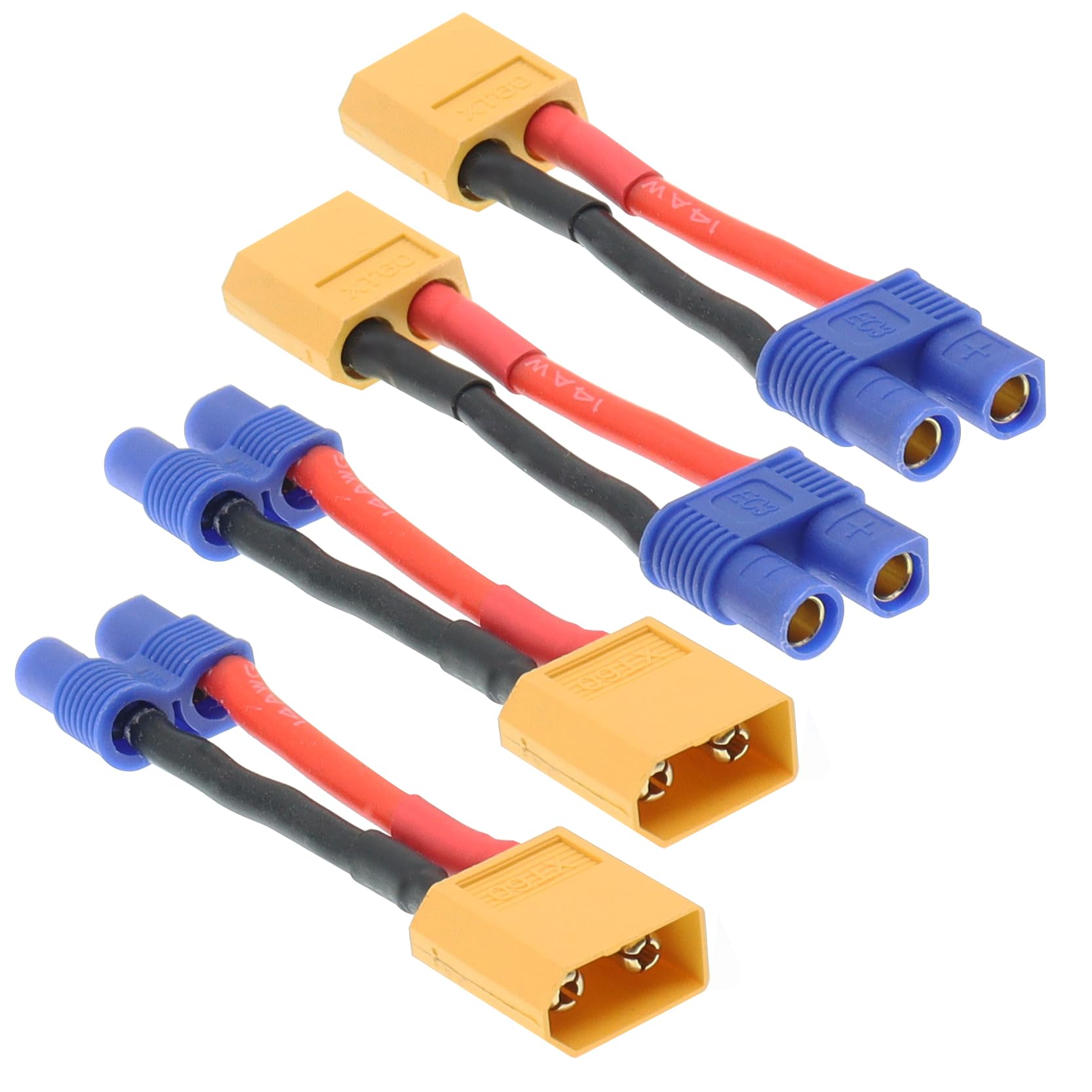 Amazon.com: Treehobby 4PCS Female EC3 Plug to Male XT60 Plug Connector ...