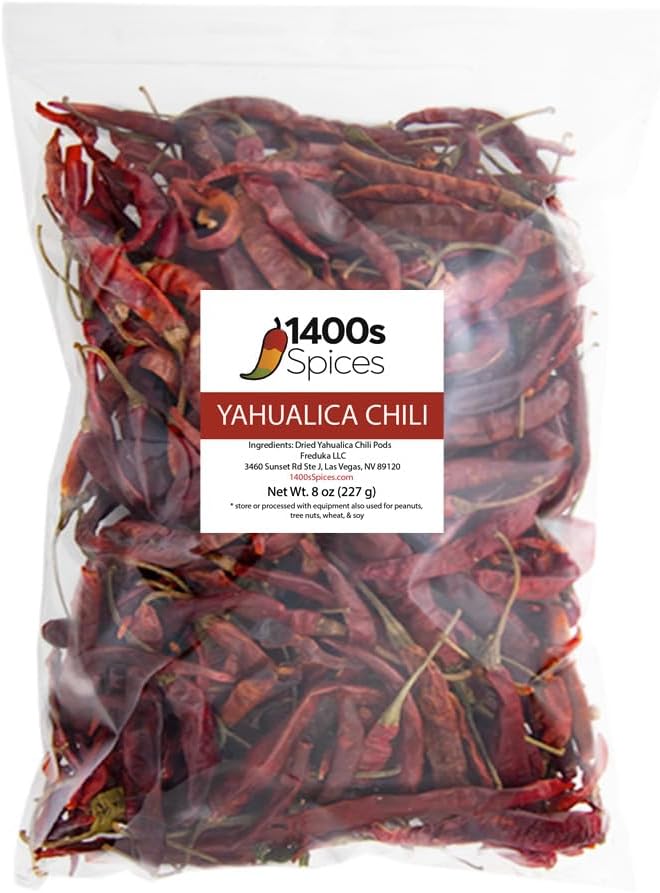 Amazon.com : 8oz Chile Yahualica Seco Mexicano, Whole Dried Arbol ...