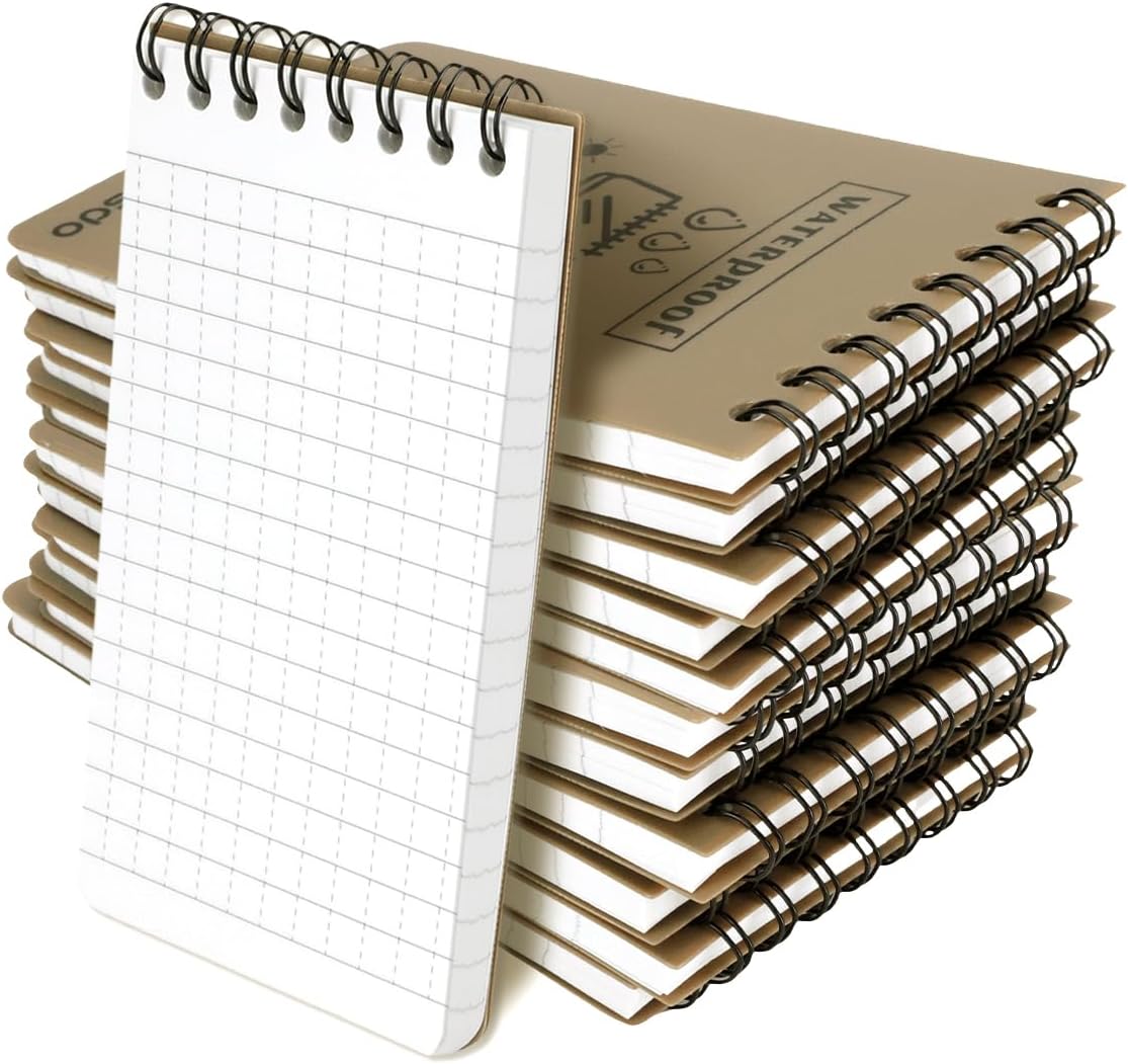 IBEQUEM 12 Pcs Waterproof Notebook, 3 x 5 Inch Pocket Notepad, Pocket ...