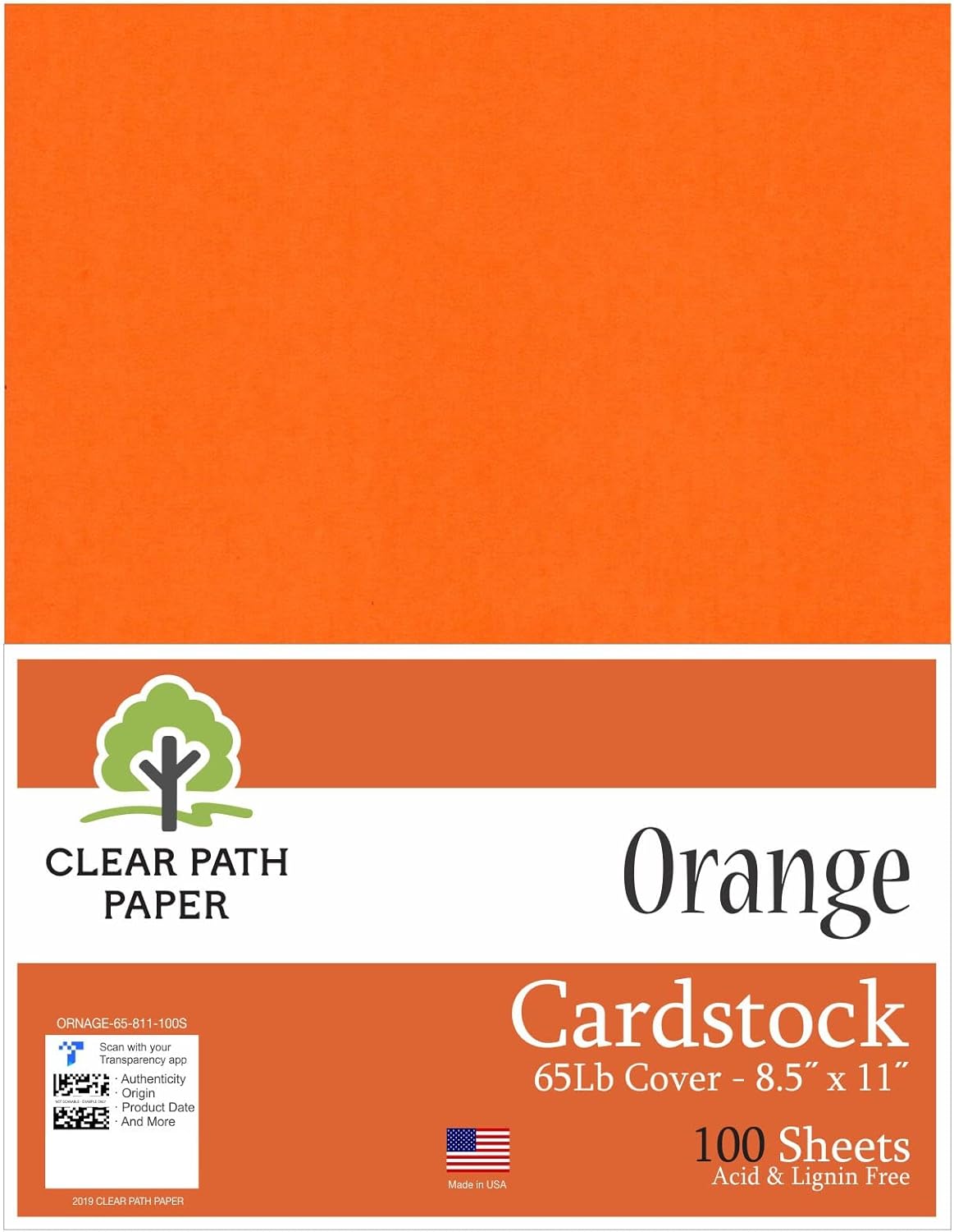Amazon.com : Clear Path Paper - Orange Cardstock - 8.5 x 11 inch - 65Lb ...