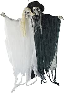 Amazon.com: SWEETBIUTI Halloween Animatronics Bride Groom Hanging ...